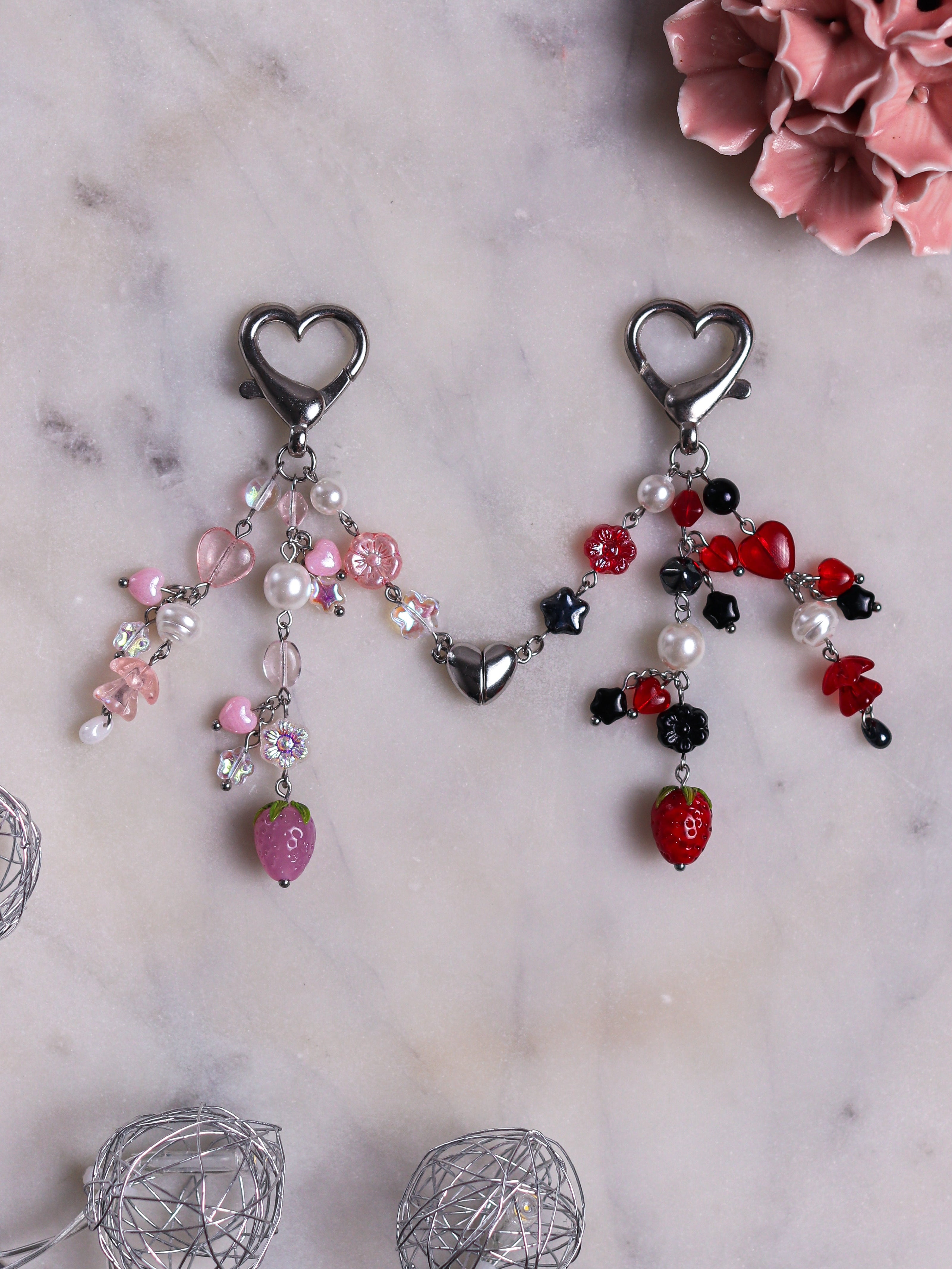 Red/Pink Matching Strawberry Keychains – HIMAWARI